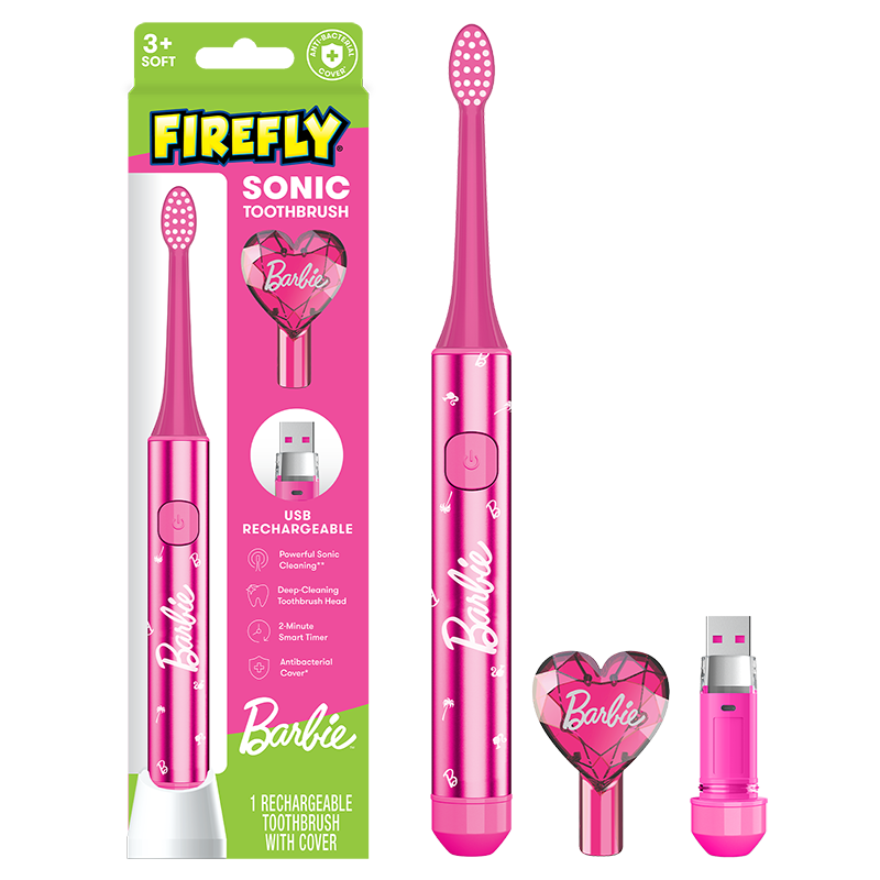 Firefly Sonic Barbie Toothbrush with USB Charging and Antibacterial Co