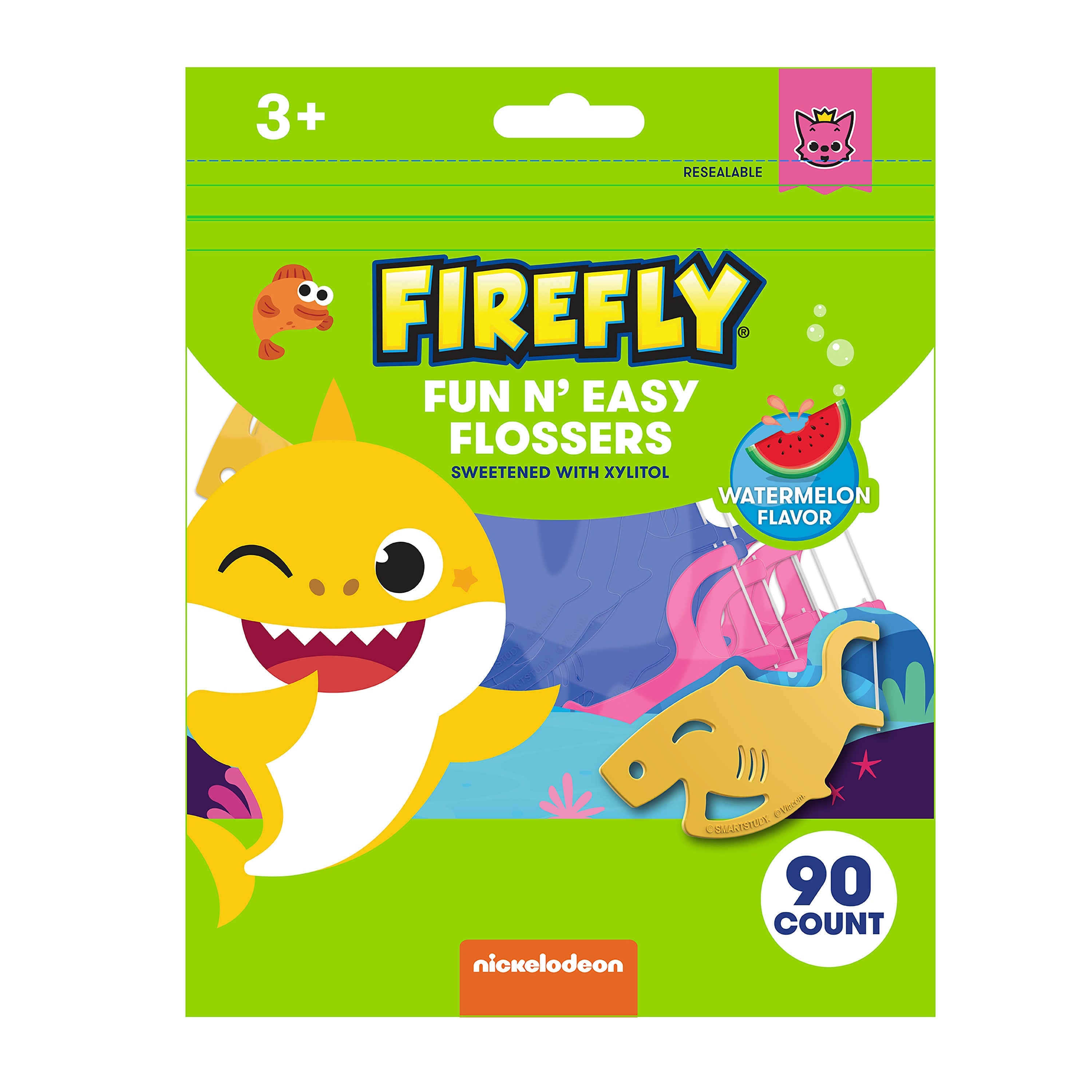 Firefly Kids Baby Shark Fun N' Easy Flossers, 90 Count